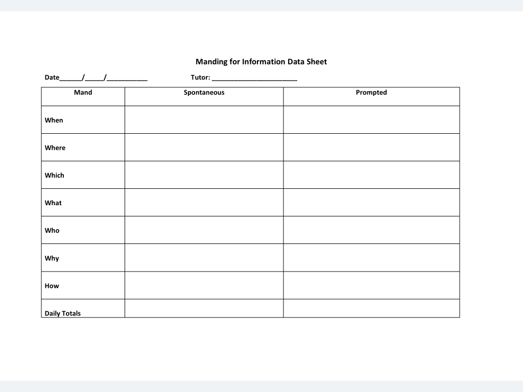 Manding for Information – Teaching WH Requests – ABA Connect